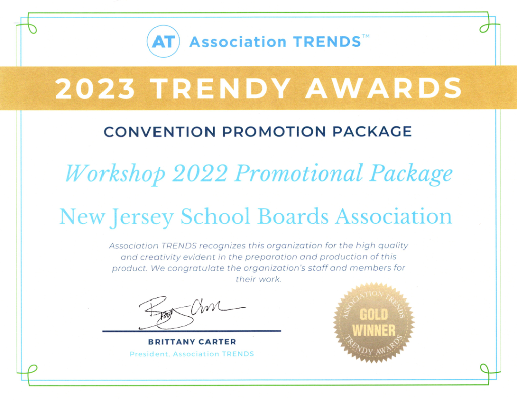 NJSBA Wins Two Top Awards in Annual Trendy Awards - New Jersey School ...