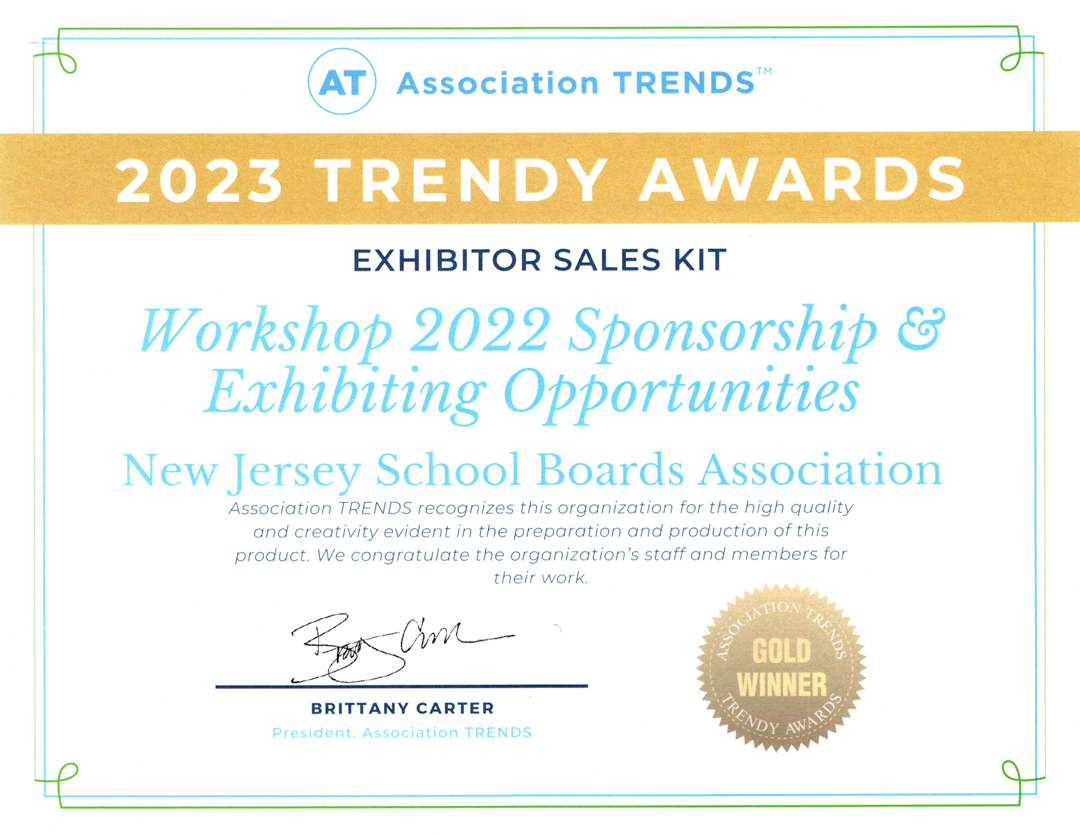 NJSBA Wins Two Top Awards in Annual Trendy Awards - New Jersey School ...
